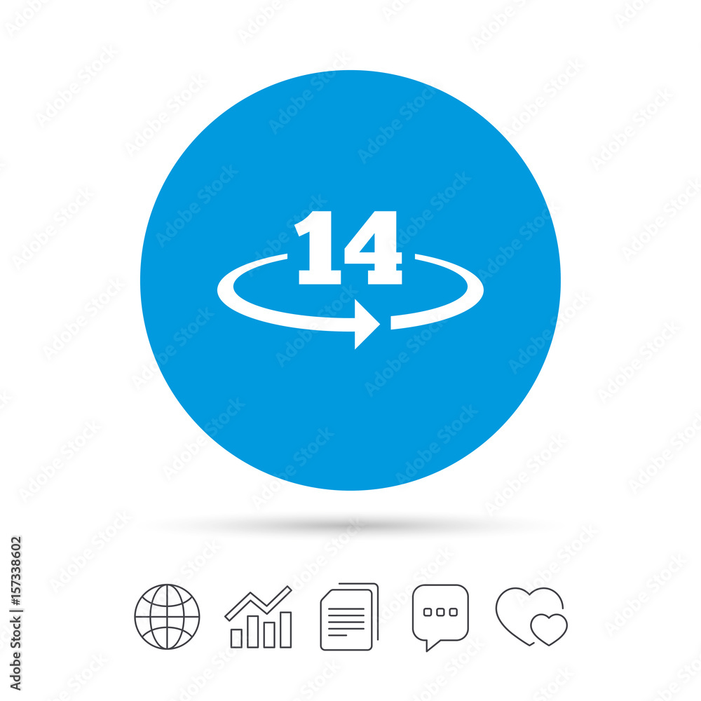 Return of goods within 14 days sign icon. Stock Vector | Adobe Stock