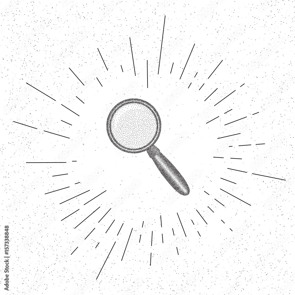 Symbol of Magnifier - Magnifying Glass Research Icon Concept - Vector ...