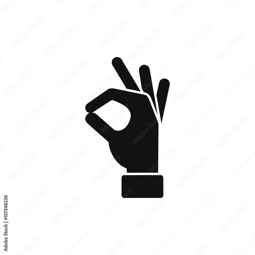 Okay icon hand, Vector ok symbol isolated positive sign. 素材庫向量圖 | Adobe ...