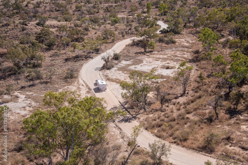 Four Wheel Drive and off road Caravan in the Outback of Western ...