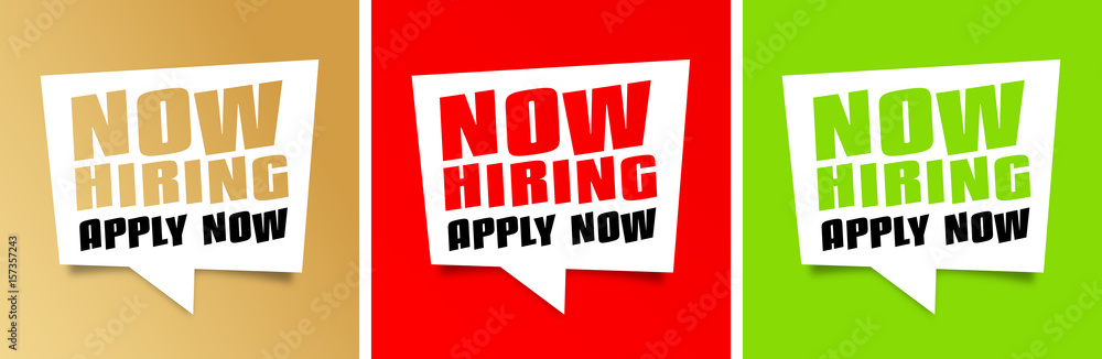 Now hiring / Apply today Stock Vector | Adobe Stock
