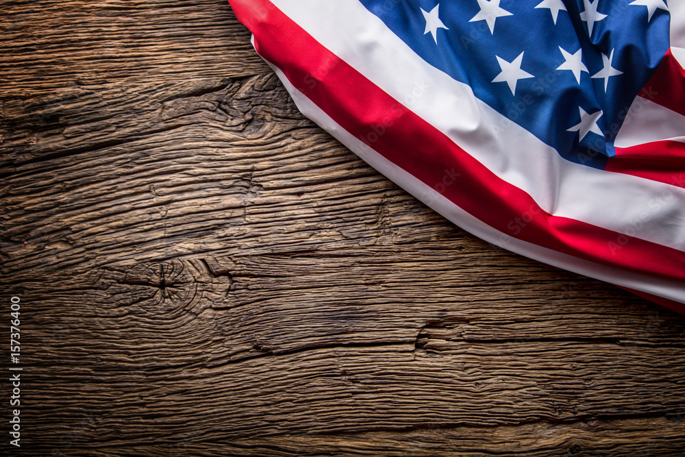 American Flag Wood Wallpaper