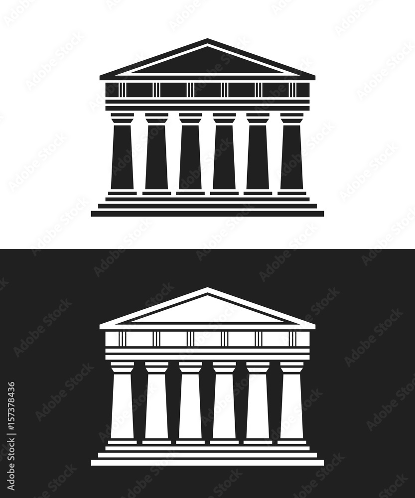 Parthenon architecture greek temple icon Stock Vector | Adobe Stock