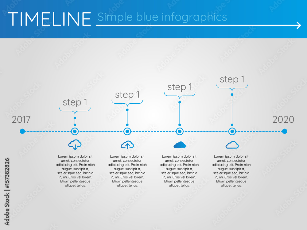 Simple blue timeline 3, infographics vector Stock Vector | Adobe Stock
