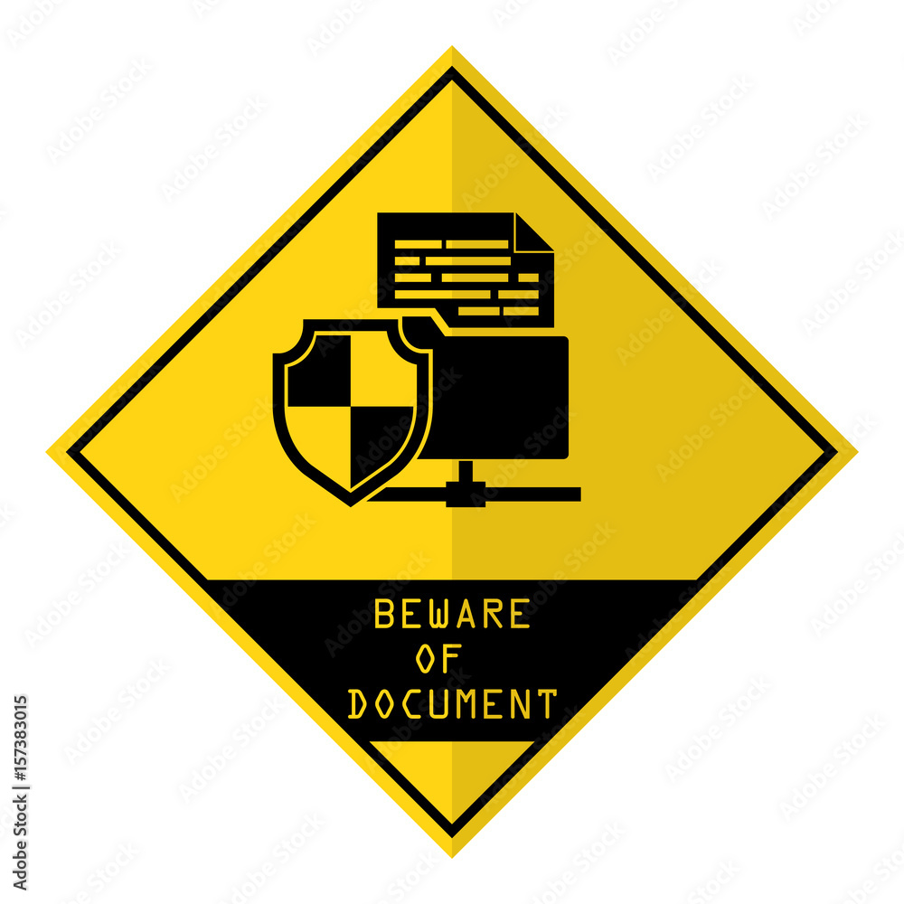 Exclamation warning caution beware share folder Restricted File sign ...