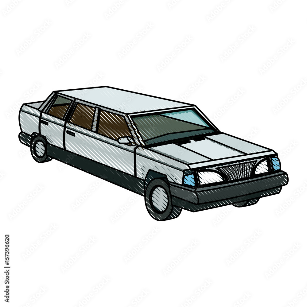 luxury vehicle stretch car limousine view vector illustration Stock ...