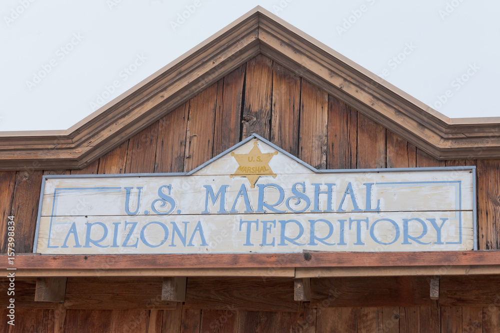 Vintage western US Marshal Arizona Territory sign Stock Photo | Adobe Stock