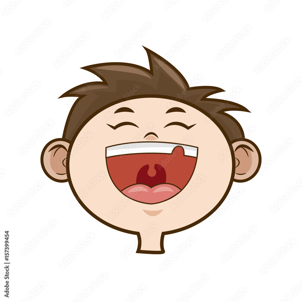 Laughing Boy Face Cartoon