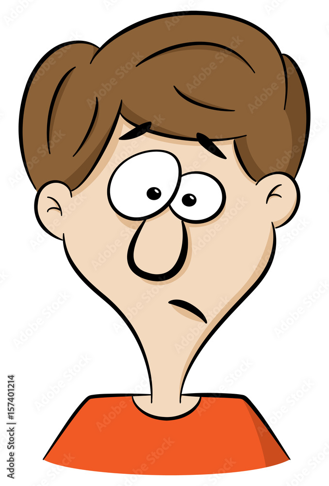 Porträt eines verwirrten Cartoon Mannes Stock Vector | Adobe Stock