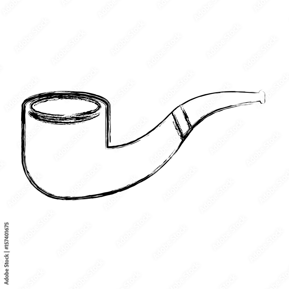 sketch draw smoke pipe cartoon vector graphic design Stock Vector ...