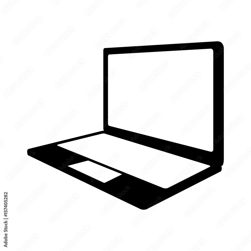 black icon laptop cartoon vector graphic design Stock Vector | Adobe Stock