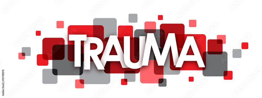 TRAUMA grey and red vector letters icon Stock Vector | Adobe Stock