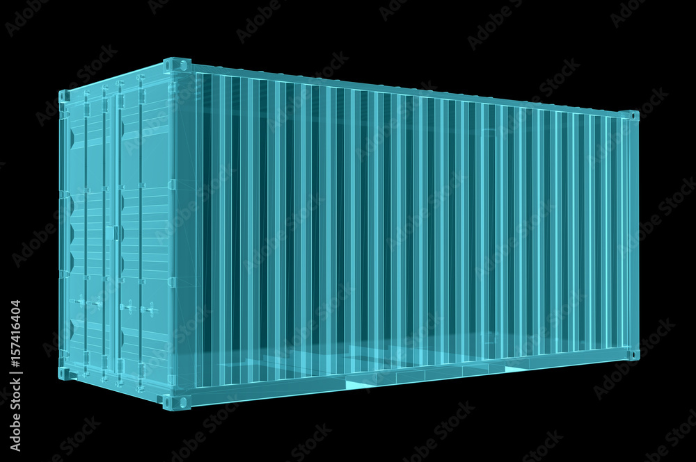 Shipping container. X-ray image Stock Illustration | Adobe Stock