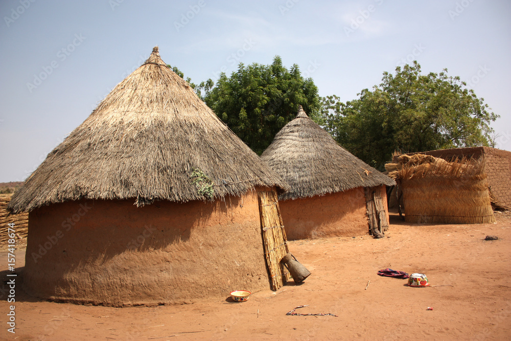 African village huts Stock Photo | Adobe Stock