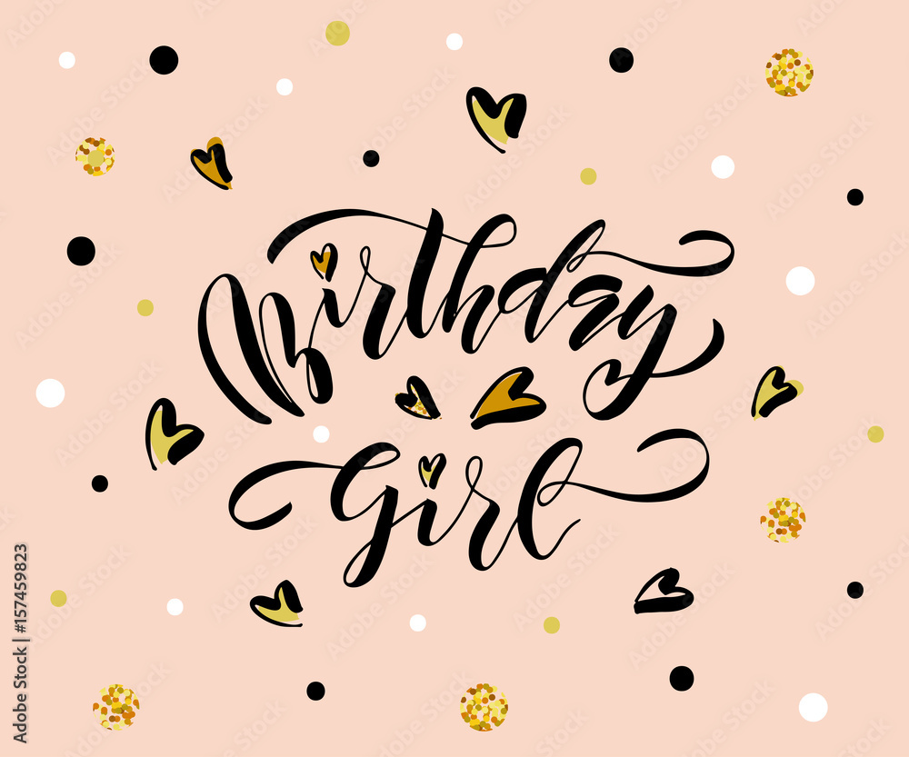 Vector illustration of Birthday Girl text for Birthday design. Birthday ...