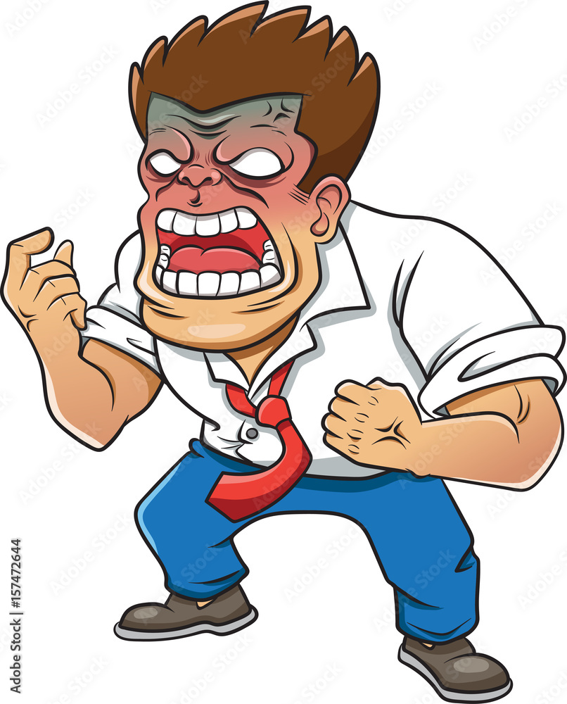 Cartoon Character Men Engry.on a white background Stock Vector | Adobe ...