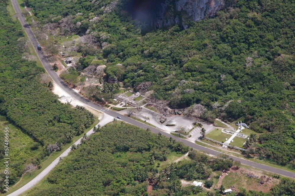 Japanese Last Command Post, aerial side view, Saipan Aerial side view ...