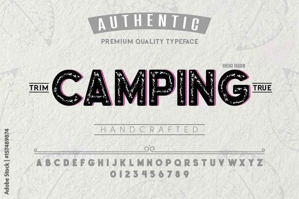 Font.Alphabet.Script.Typeface.Label. Camping typeface.For labels and ...