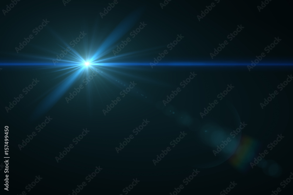 Lens Flare light over black background. Easy to add overlay or screen ...