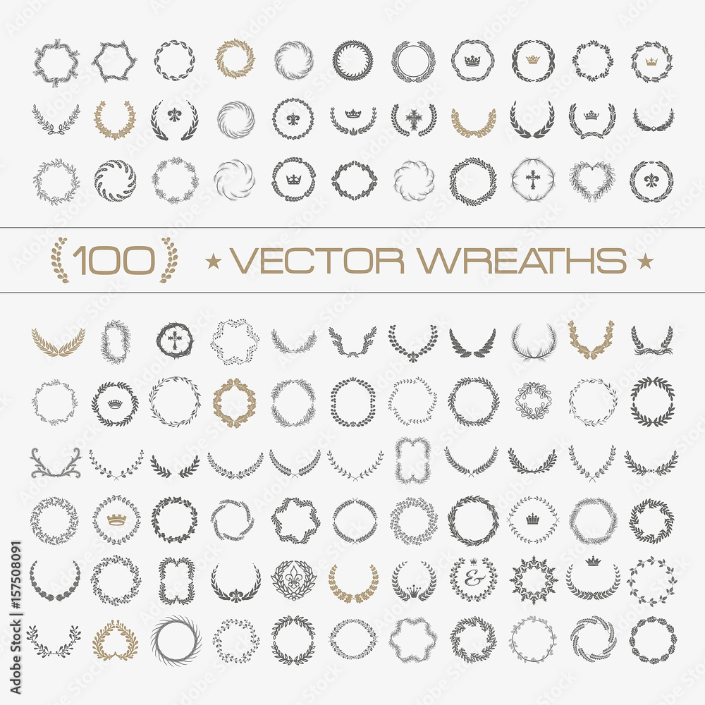 Set laurel wreath - symbol of victory and achievement. Stock Vector ...