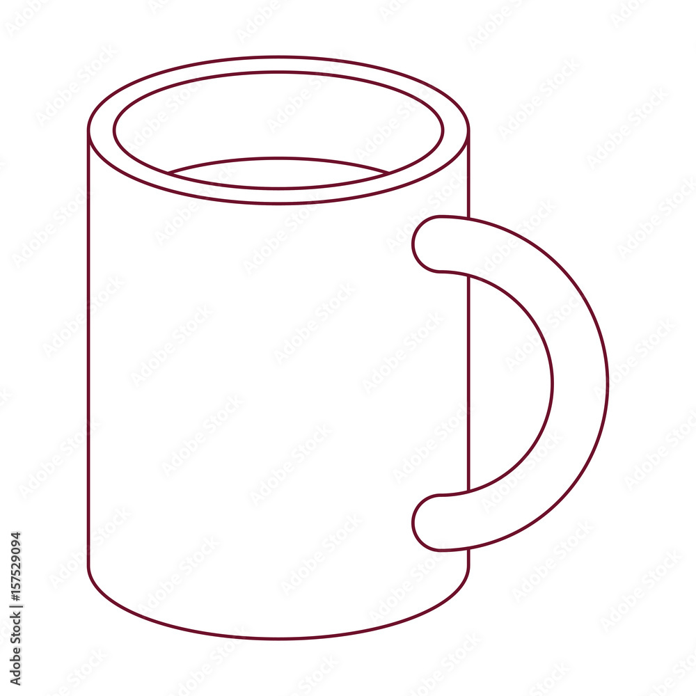 dark red line contour of mug vector illustration vector de Stock ...