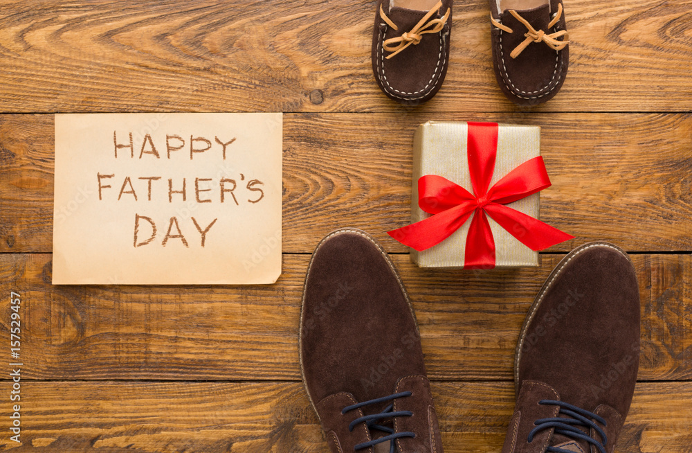 Happy Fathers Day card on rustic wood background Stock Photo | Adobe Stock
