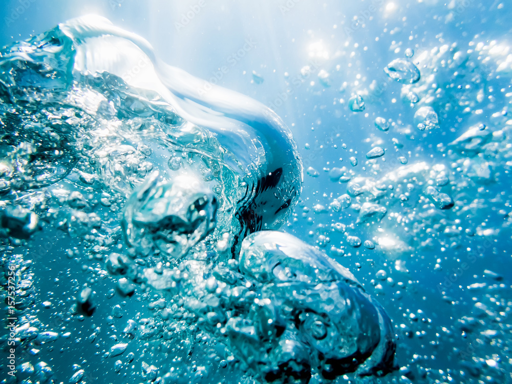 Bubbles underwater in sea. Water texture in ocean Stock Photo | Adobe Stock