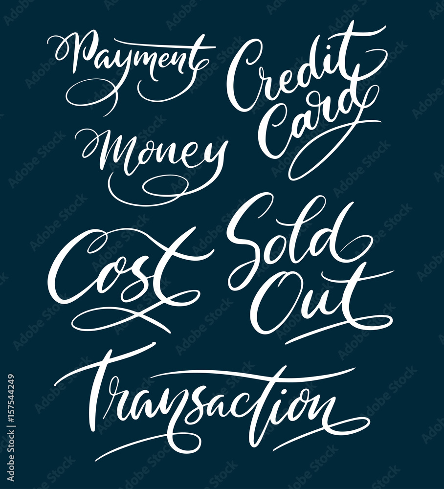 Credit card and payment hand written typography. Good use for logotype ...
