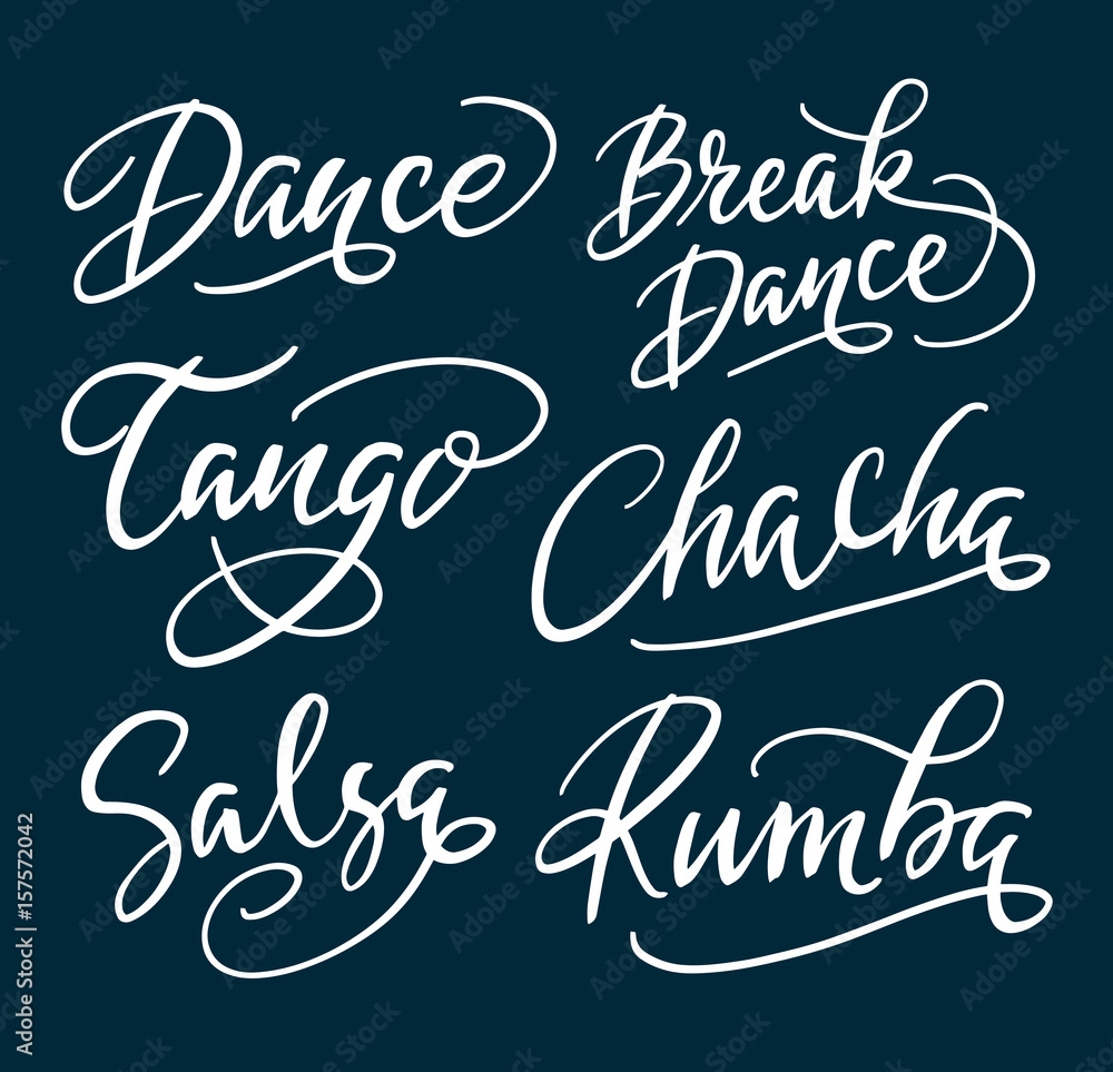 Tango and break dance hand written typography. Good use for logotype ...