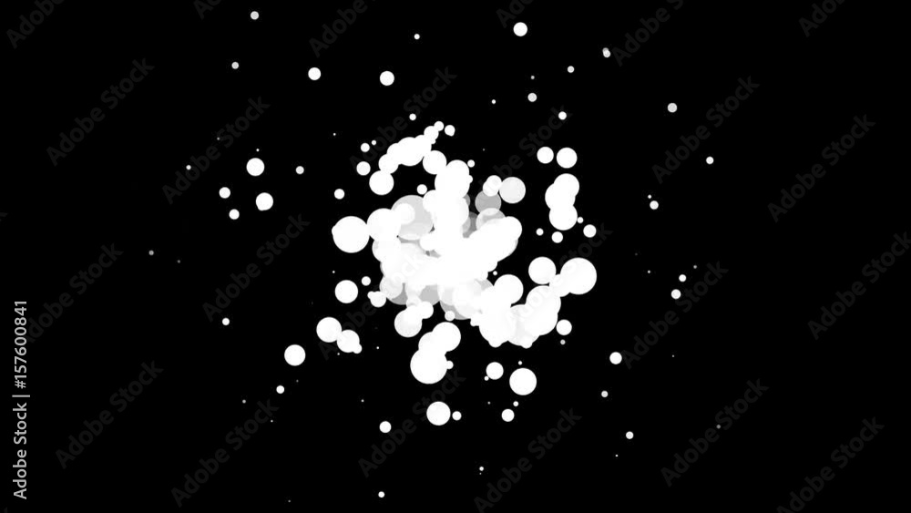 White ink splash opacity design on black background 4K vj short loop 5 ...