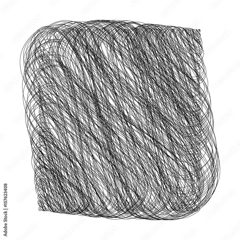 black scrawl. abstract contour. white background. vector illustration ...