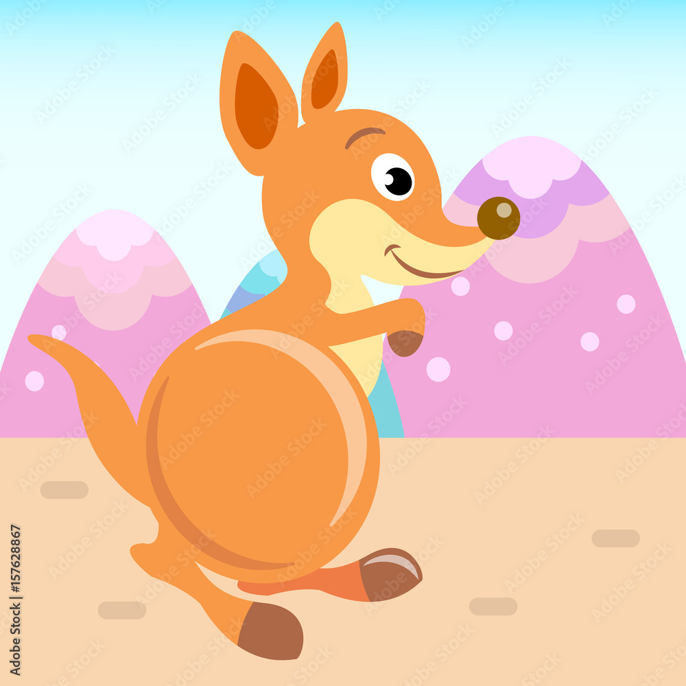 Cartoon kangaroo. Stock Vector | Adobe Stock