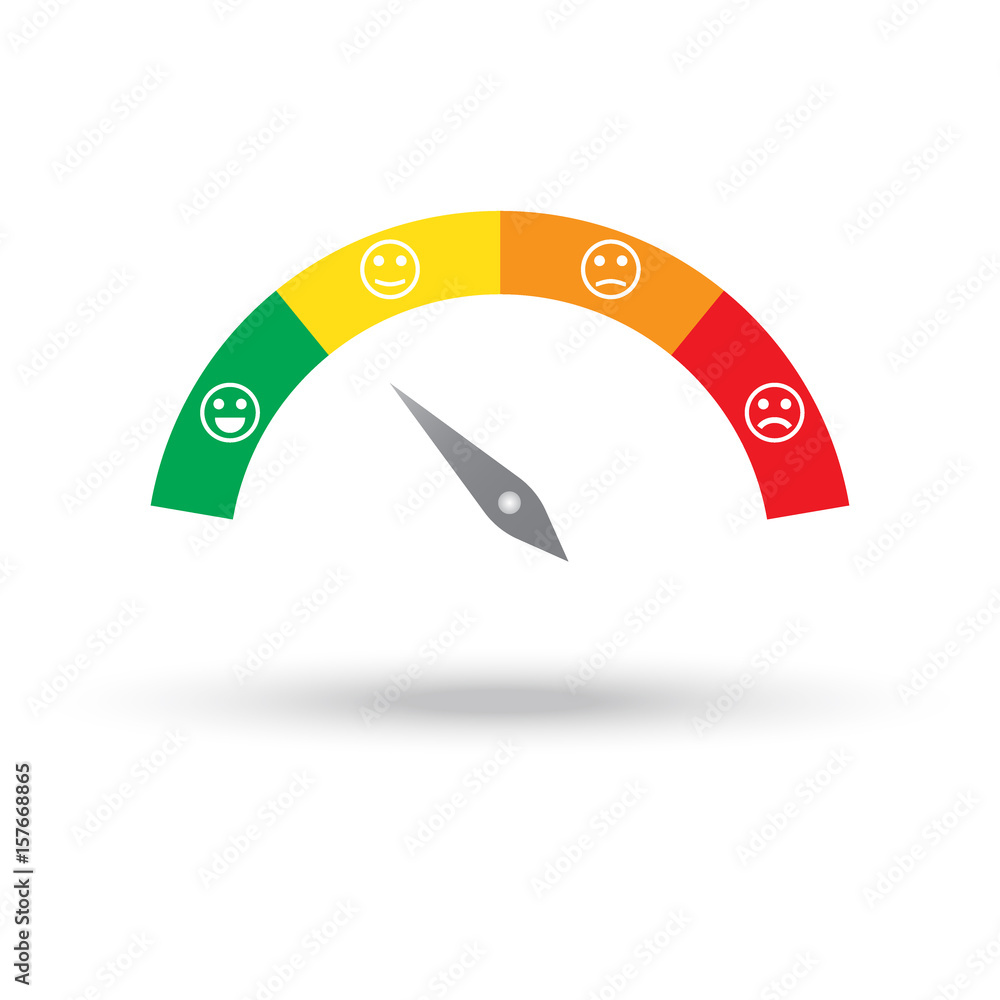 Customer satisfaction meter with different emotions. Vector ...