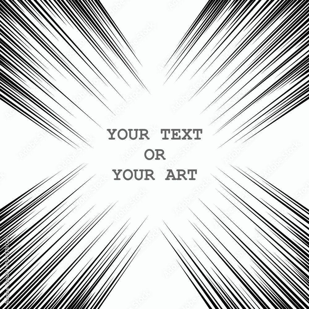 Comic book Speed Lines. Black and white vector elements. From the ...