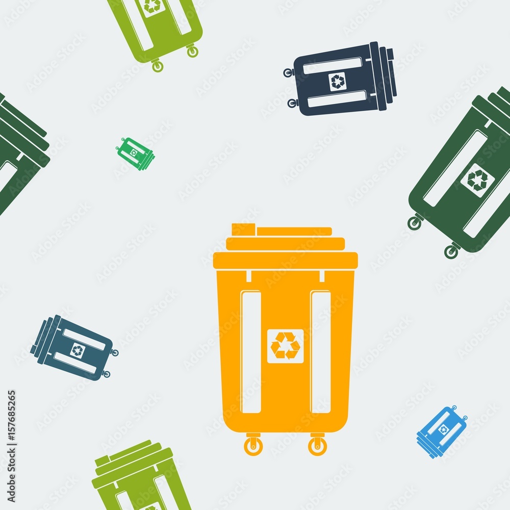 Editable Flat Monochrome Trash Bins Vector Illustration in Various ...