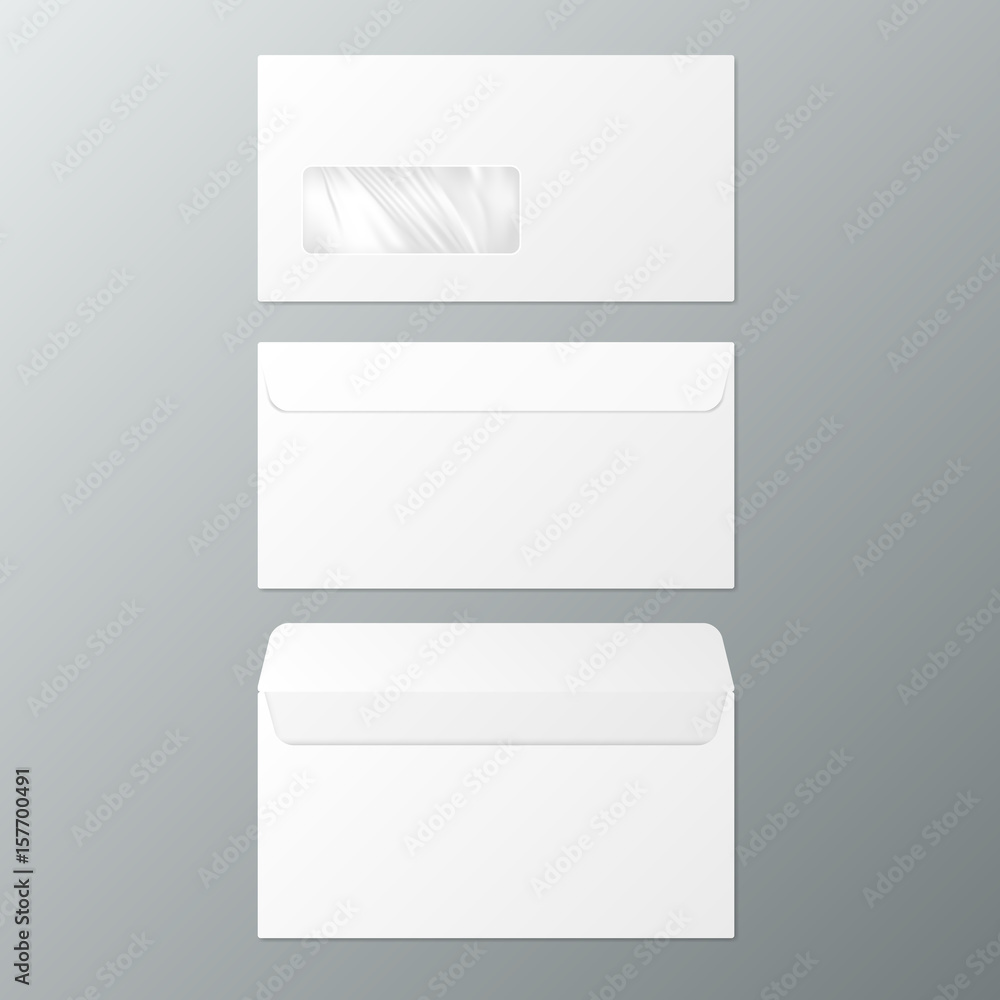 DL Envelopes. Front And Back View. Open And Close Stock Vector | Adobe ...