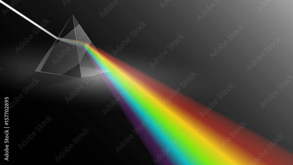Light Passing Through a Triangular Prism. Physics Illustration Template ...