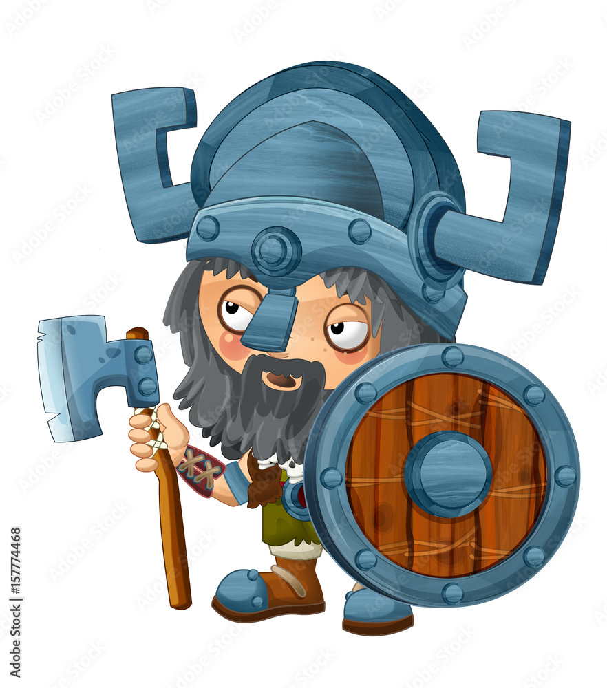 cartoon viking warrior - illustration for children Stock Illustration ...