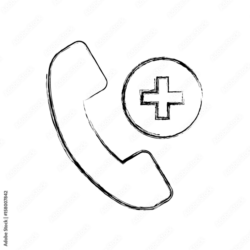 sketch draw emergency phone call cartoon vector graphic design Stock ...