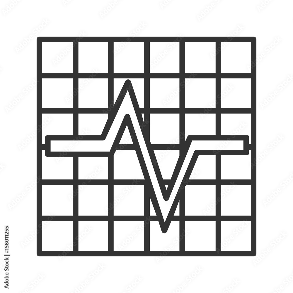 Cardiogram linear icon. Thin line illustration. Vector isolated outline ...