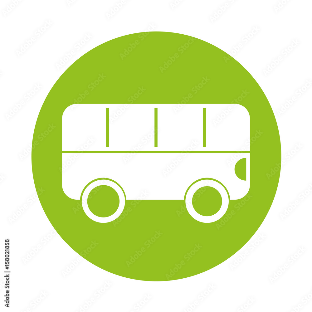 round icon green bus cartoon vector graphic design Stock Vector | Adobe ...