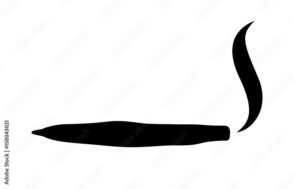 Smoking a marijuana joint or cannabis spliff cigarette flat vector icon ...