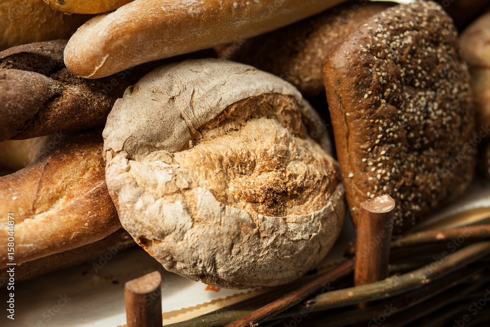 Various types of bread in a basket different types of bread bread of ...