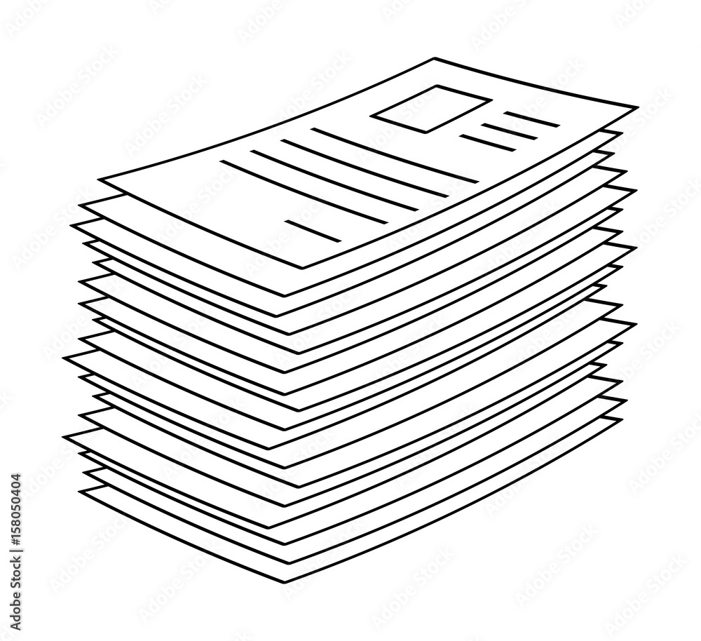 heap, stack of paper document file web icon vector symbol icon design ...