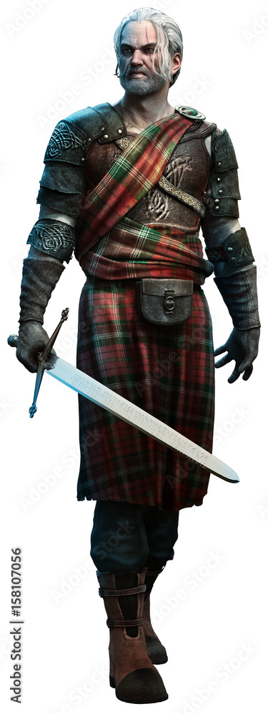 Celtic warrior with sword 3D illustration Stock Illustration | Adobe Stock