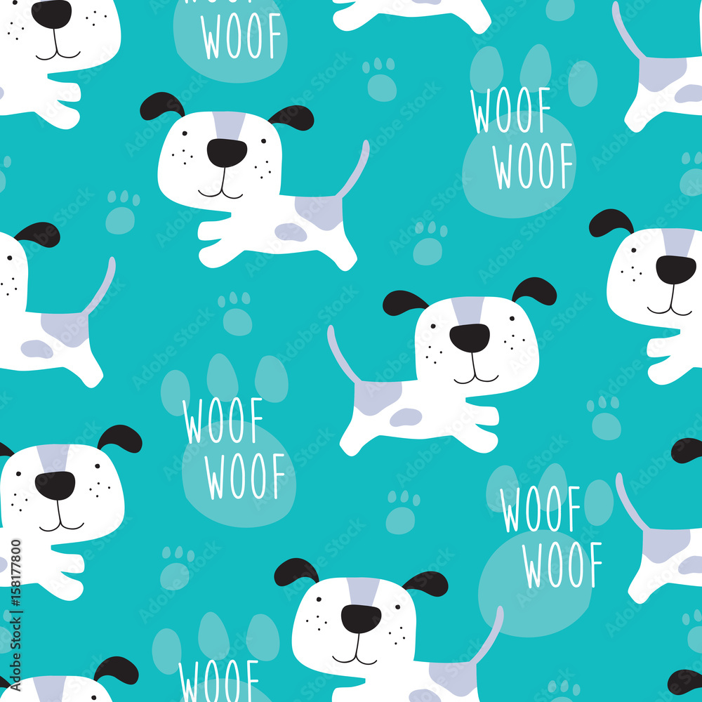 seamless dog pattern vector illustration Stock Vector | Adobe Stock