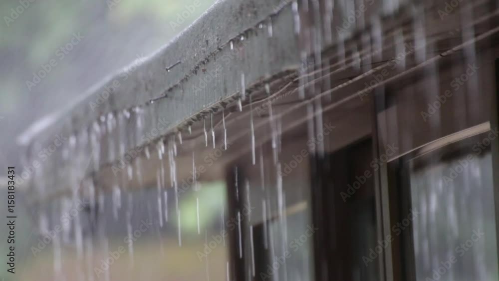 Rain drops falling from roof's eave during rain storm vídeo de Stock ...