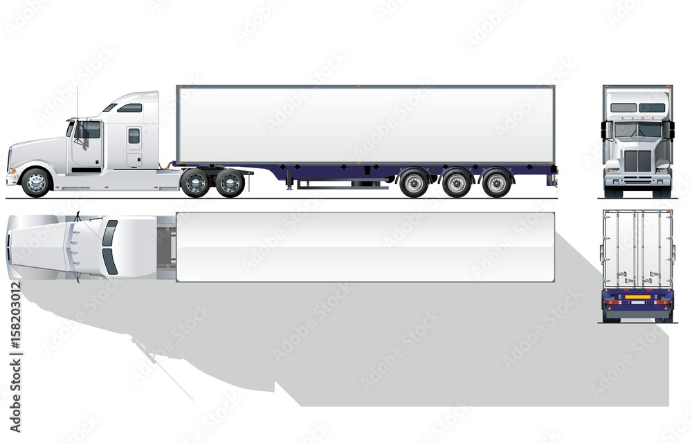 Vector truck template isolated on white Stock Vector | Adobe Stock