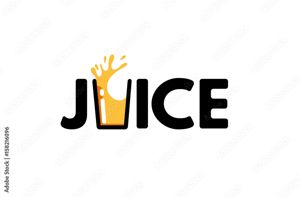 Juice Typography Letter Logo Design Illustration Stock Vector | Adobe Stock
