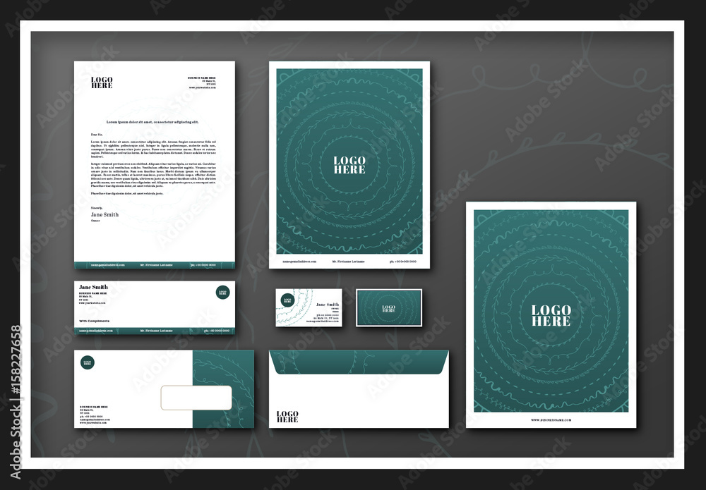 Concentric Circles Stationary Set Stock Template | Adobe Stock